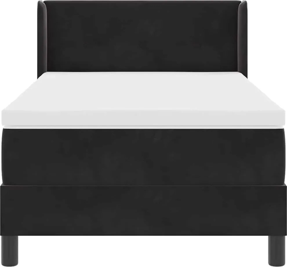 Postel s boxspringem s čelo Černý 200 x 90 cm samet 3341452