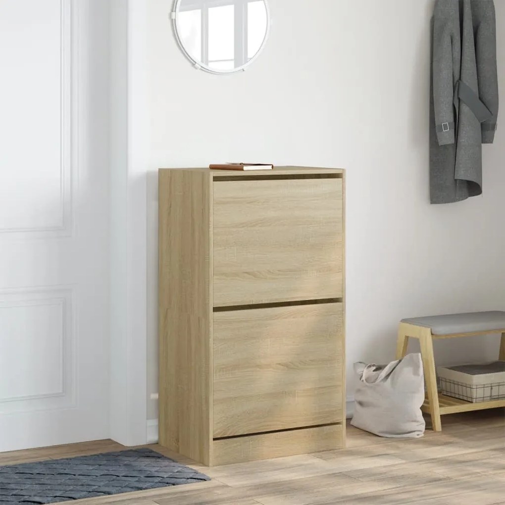 Botník se 2 výklopnými zásuvkami dub sonoma 60 x 42 x 108 cm 3214387