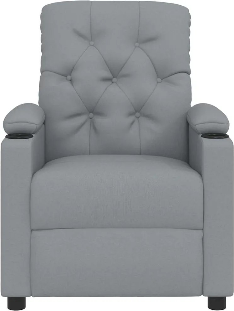 Polohovací křeslo světle šedé textil 339102