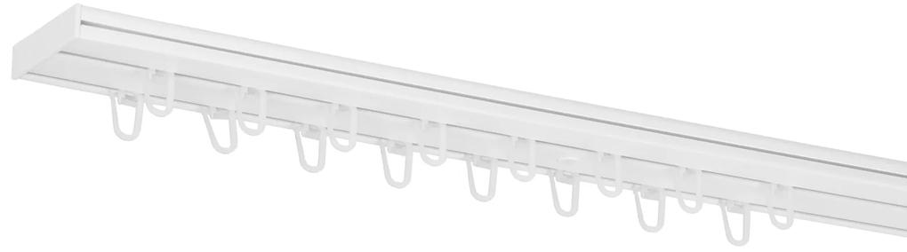 Dekodum Stropní kolejnice z PVC dvouřadá bílá Délka: 210 cm, Typ přichycení: háčky