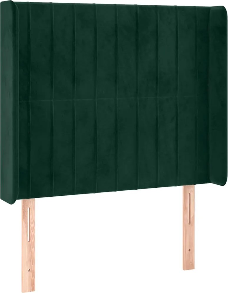 Box spring postel s matrací a LED tmavě zelená 80x200 cm samet 3139652