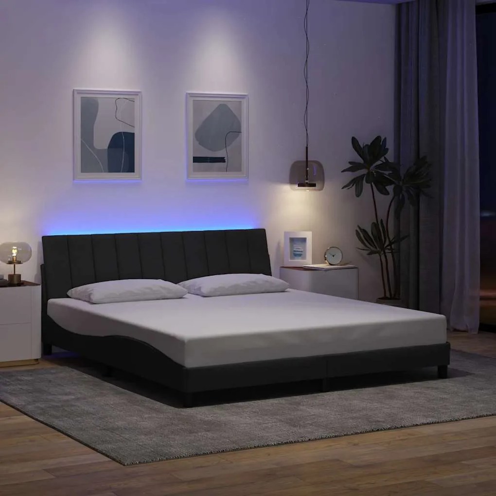 Rám postele bez matrace Hanko tmavě šedý 180 x 200 cm textil 3310476