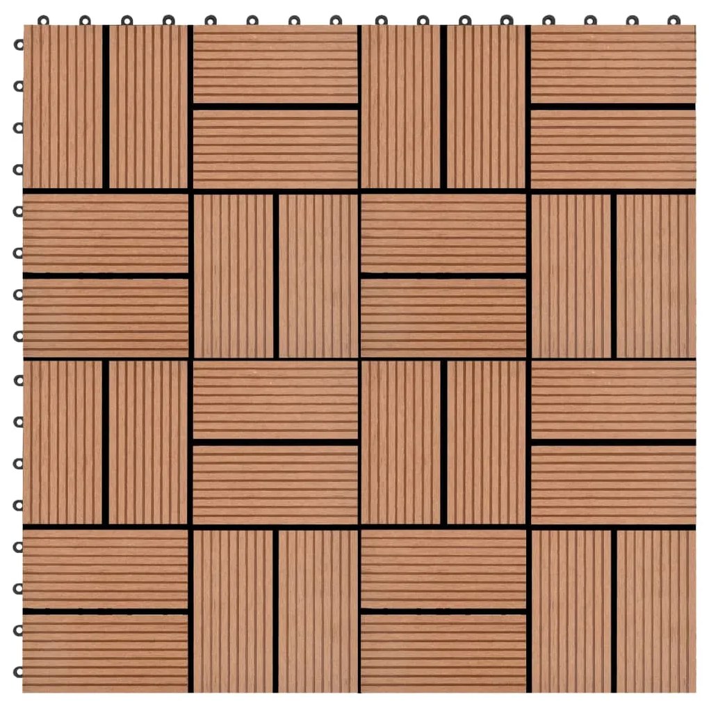 22 ks terasové dlaždice 30 x 30 cm 2 m² WPC hnědé,  277806