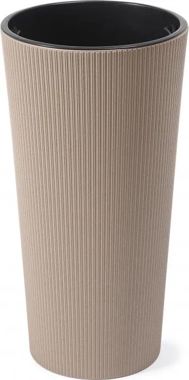 Květináč lamela květináč lilia eco coffe jumper - proužek, průměr 25.5cm, výška 46.6cm, latte