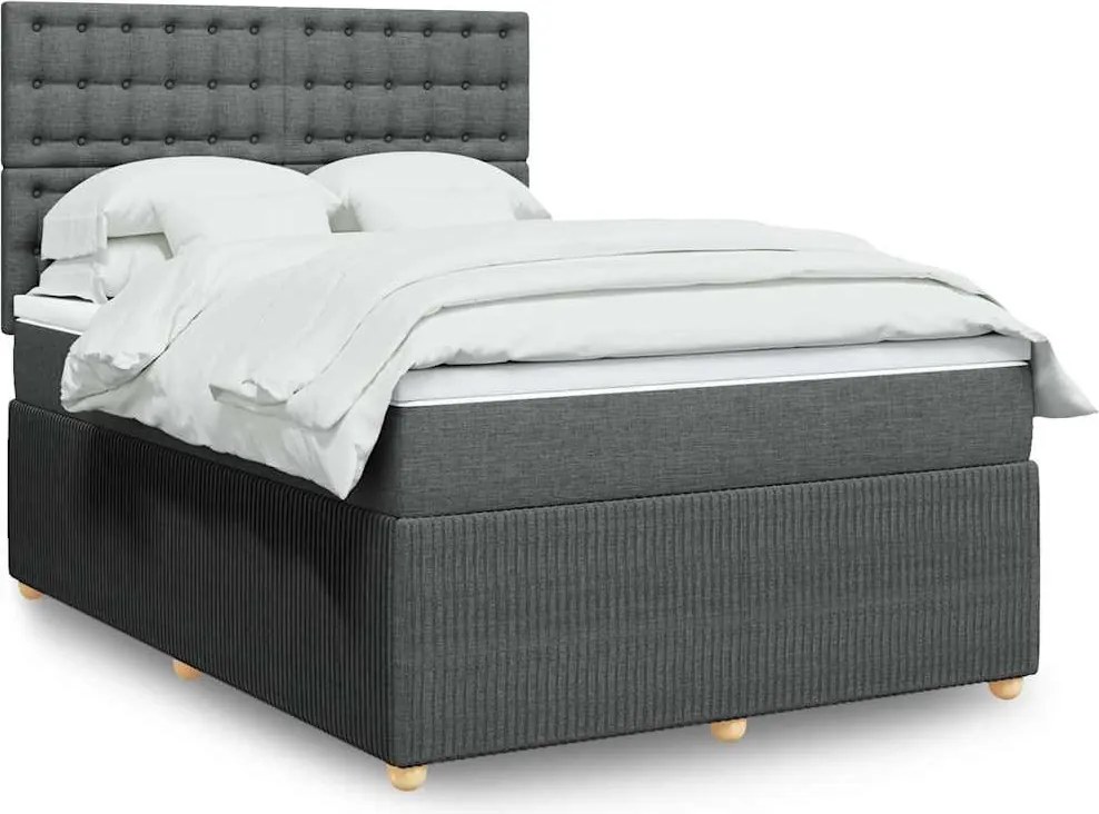 Box spring postel s matrací tmavě šedá 140x200 cm textil 3292094
