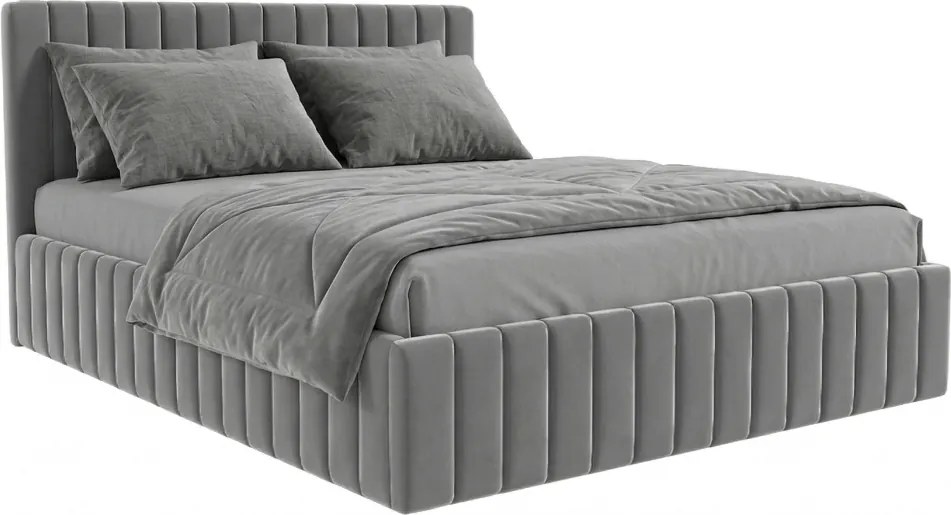 Eka Čalouněná postel INTIMA 180x200 cm Barva látky Trinity: Černá (Trinity 2316), Úložný prostor: S dřevěným rámem úložného prostoru
