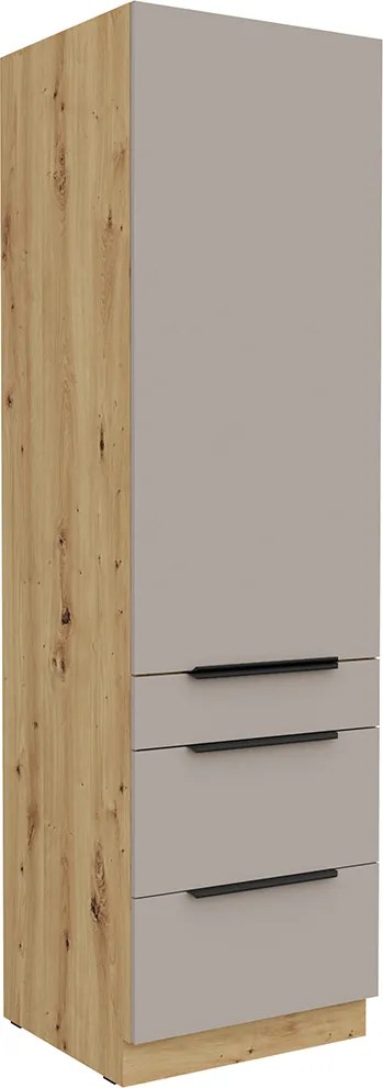 ARIA li | vysoká skříňka 60 DKS-210 3S1F potravinová | UNI DVÍŘKA | 60 cm | PREMIUM BOX | artisan/béžová