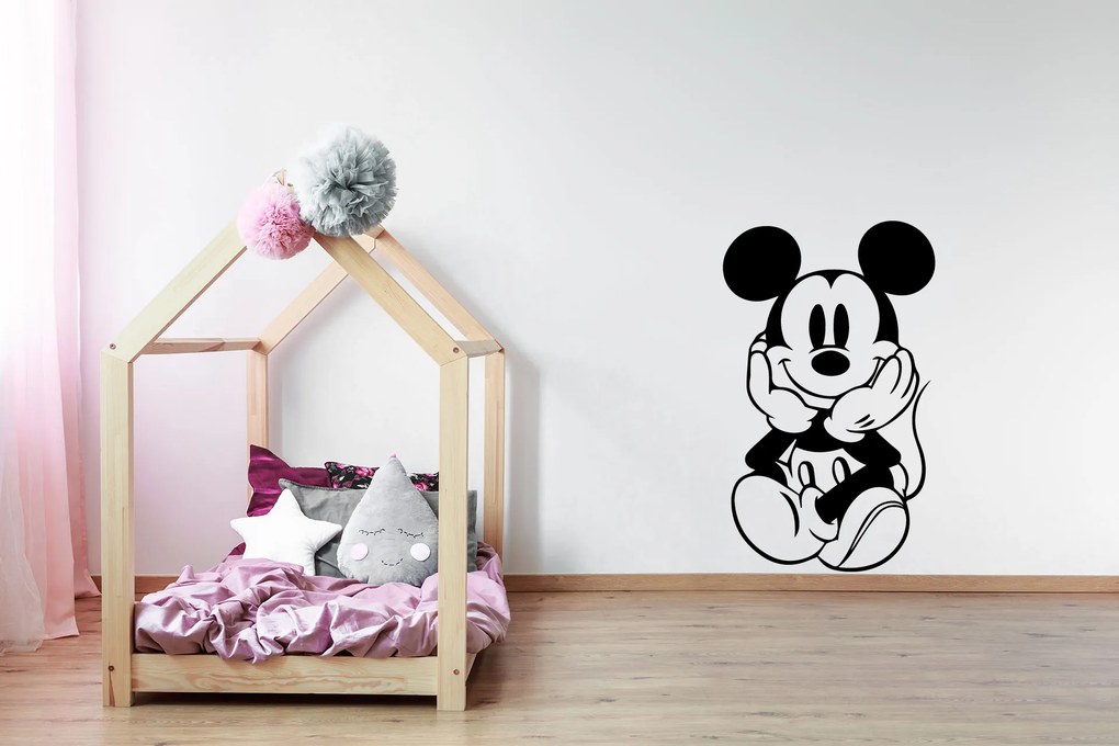 Lepy.cz Samolepka na zeď Mickey Mouse Velikost (šířka x výška): 30x50cm, Barevná varianta: Světle růžová