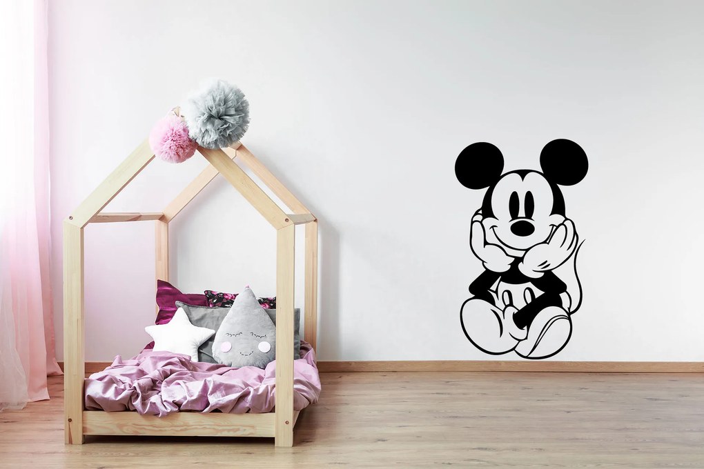 Lepy.cz Samolepka na zeď Mickey Mouse Velikost (šířka x výška): 60x99cm, Barevná varianta: Černá