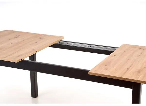 Jídelní stůl Flamio rozkládací 160-228x78x90 cm (dub, černá)