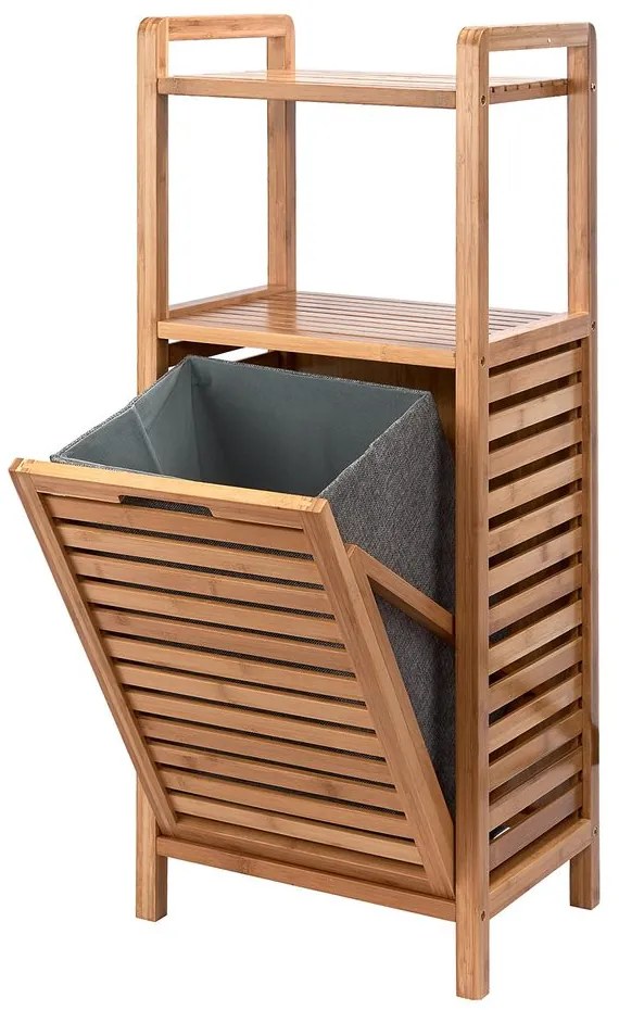 BIG BAMBOO Regál s košem na prádlo