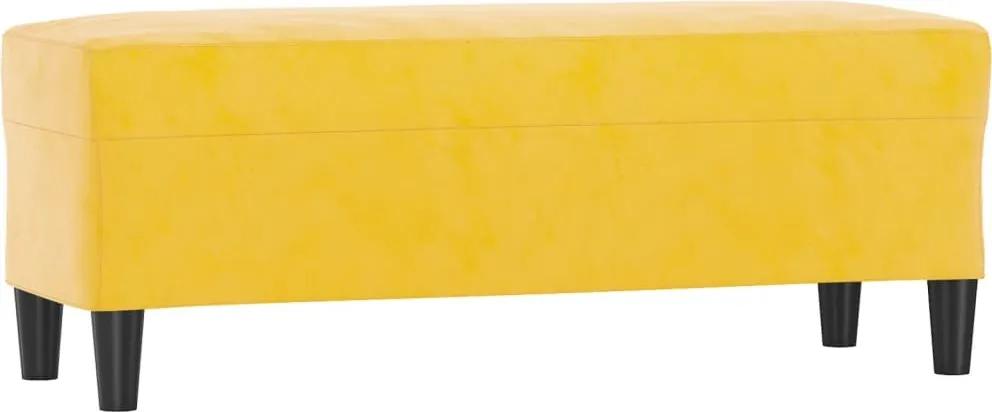 vidaXL Lavice 100x35x41 cm samet [349427] Barva: Žlutá