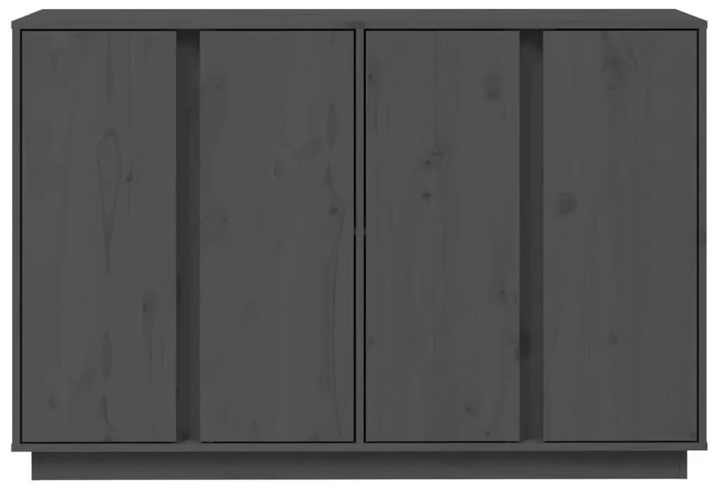 Příborník šedý 120x35x80 cm masivní borové dřevo - Default Title