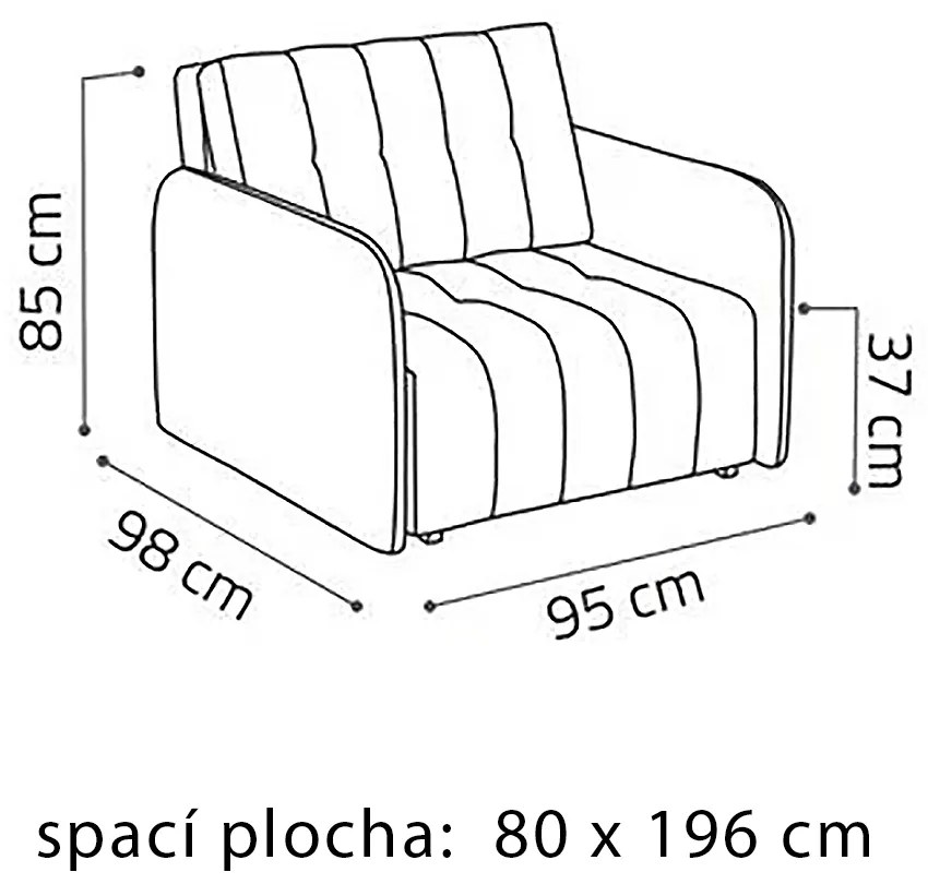 Pohovka VIVA I GRAND | 95 cm | rozkládací + úložný prostor | VÝBĚR TKANIN