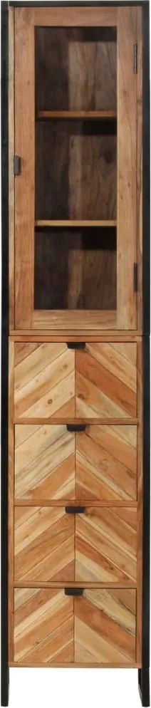 Koupelnová skříňka 40x27x190 cm železo a masivní akáciové dřevo 3217118