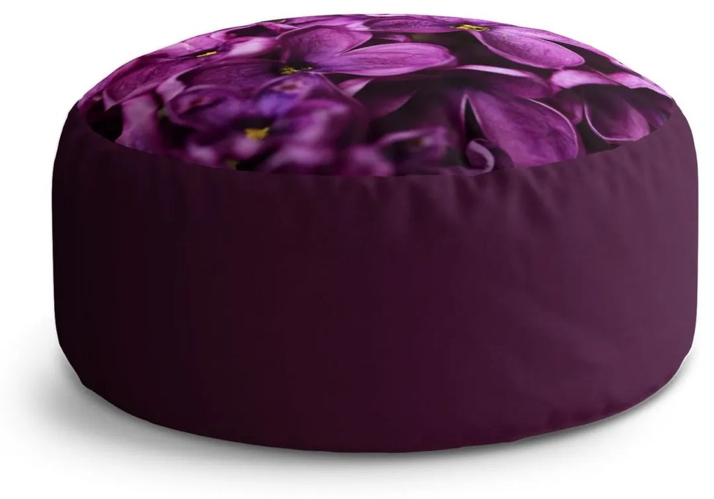 Sablio Taburet Circle Fialové květy: 38x48 cm