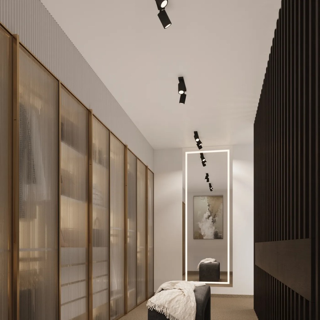 Sollux Lighting Nástěnné svítidlo KARBON Černá s vypínačem