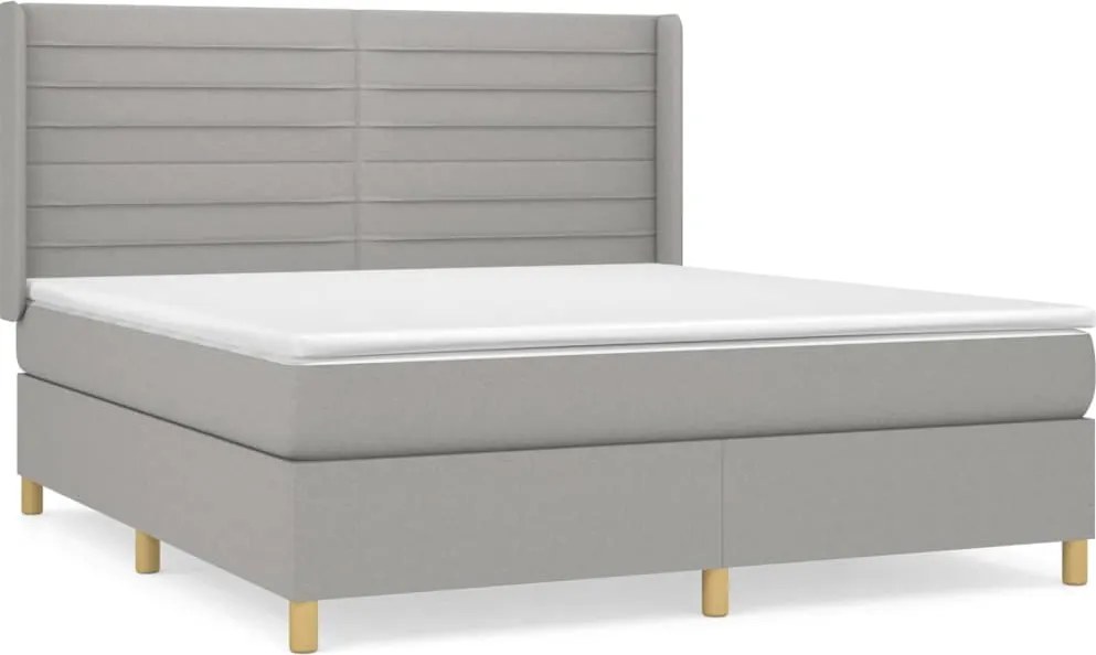 Box spring postel s matrací světle šedá 180 x 200 cm textil 3132089