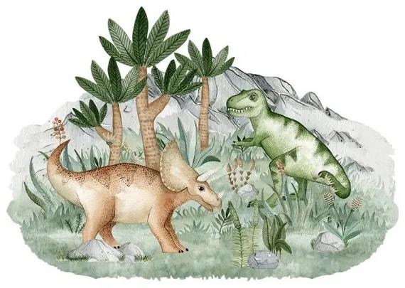 lovel.cz Samolepka na zeď Dino - triceratops a tyranosaurus DK407