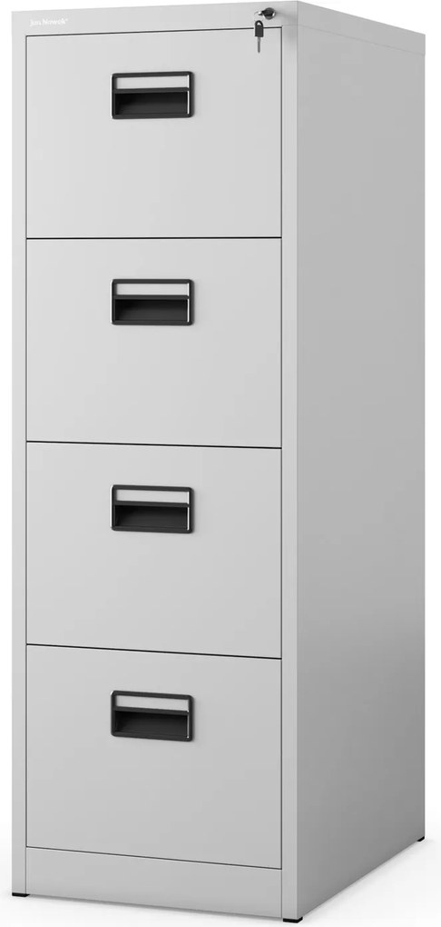 Plechová kartotéka, 4 zásuvky SARA V4, 460 x 1320 x 620 mm, šedá