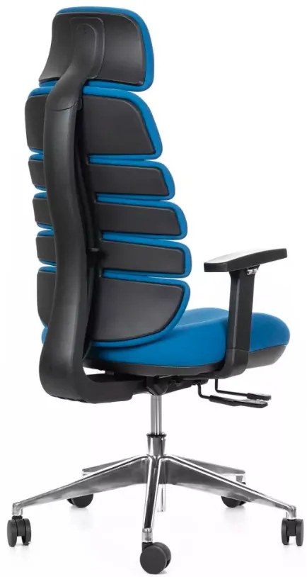MERCURY STAR Kancelářská ergonomická židle SPINE s podhlavníkem — látka, nosnost 130 kg Šedá