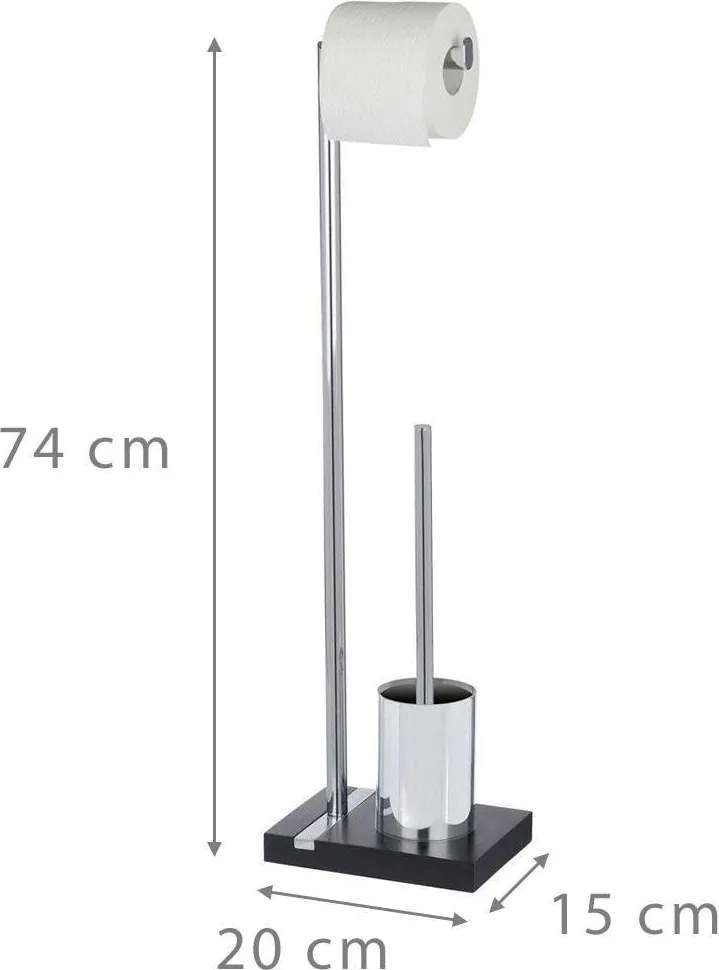 Stojan na toaletní papír a WC štětku NOBLE BLACK, 2 v 1, WENKO
