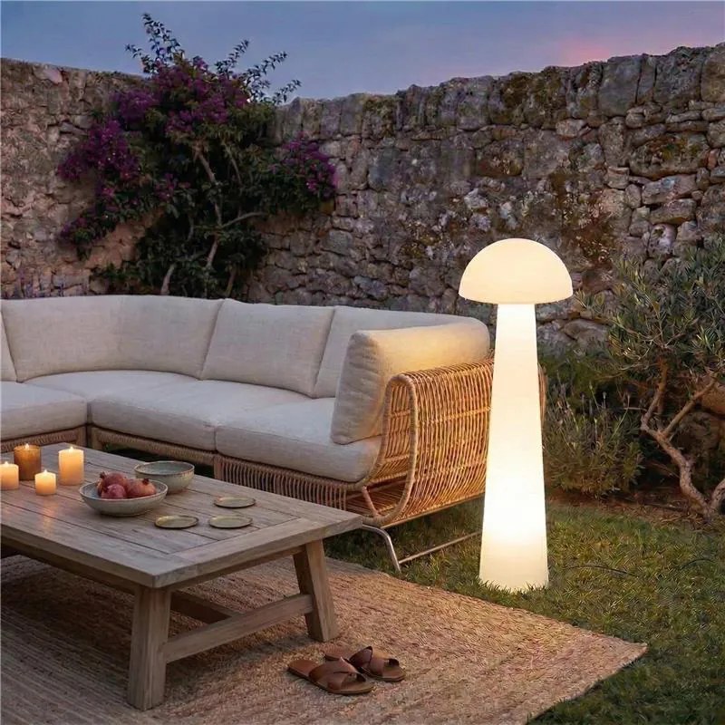 Stojací venkovní lampa bílá 80 cm vč. LED IP44 - Fungi
