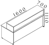 NABYTEK-DESIGNOVY.CZ - NLKA16 11 - Recepční pult s nástavbou Komfort, 160x70x111 cm, buk