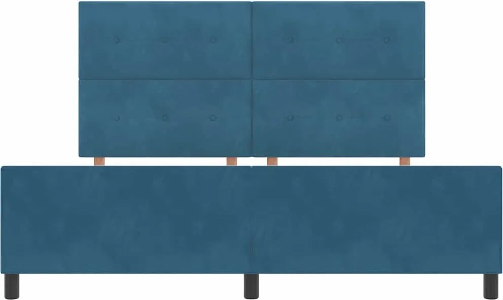 Postel s boxspringem s čelo Tmavě modrá 180 x 200 cm samet 3344961
