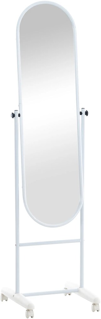 Stojící zrcadlo Nane Oval - 155x40x42 cm - Bílá