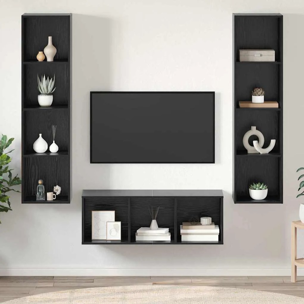 Sestava TV skříněk 3 ks Černý dub Kompozitní dřevo 3393340