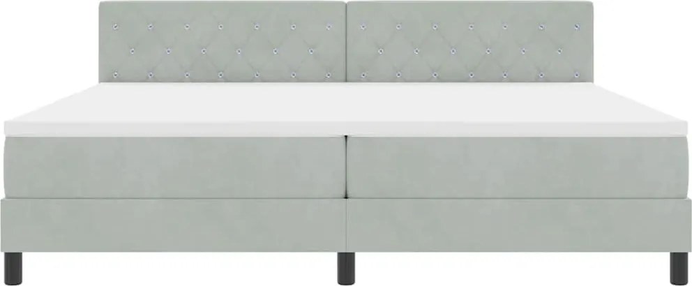 Postel s boxspringem s matrací Světle šedá 200 x 200 cm samet 3339128