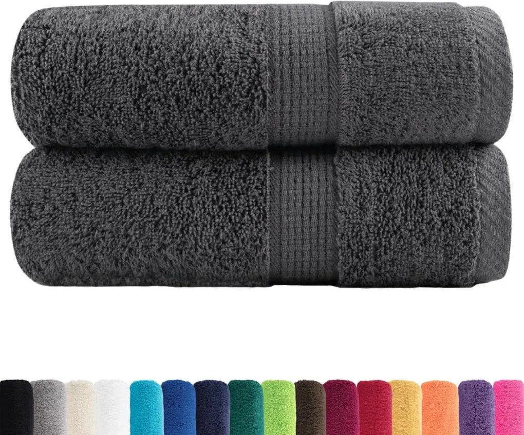 Prémiové ručníky pro hosty SOLUND 2 ks antracitové 30x50 cm 600 g/m² 137152