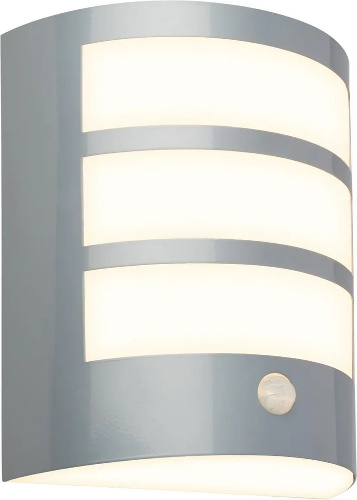 BRI 3795014 LED nabíjecí nástěnné svítidlo, venkovní, pohybové čidlo, soumrakový senzor, IP44, matný chrom - BRILONER