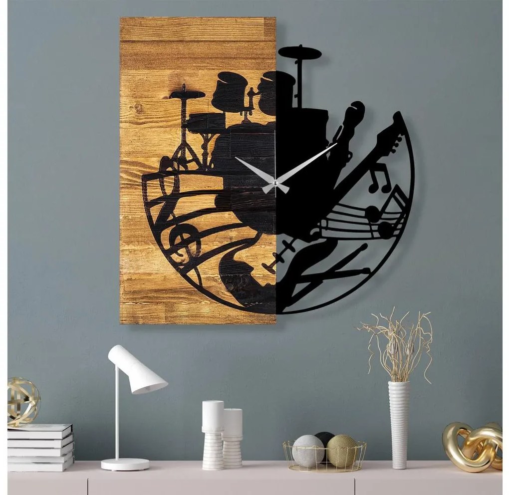 Asir Nástěnné hodiny 60x58 cm 1xAA dřevo/kov 539TNL1133