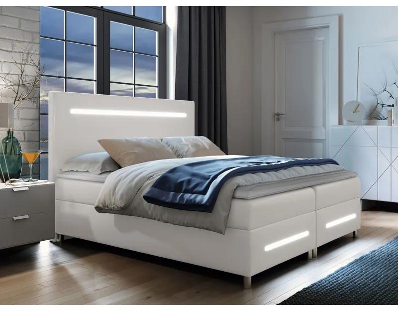 Kontinentální postel Trunida LED, Rozměr postele: 160x200, Barva:: ekokůže Soft 033