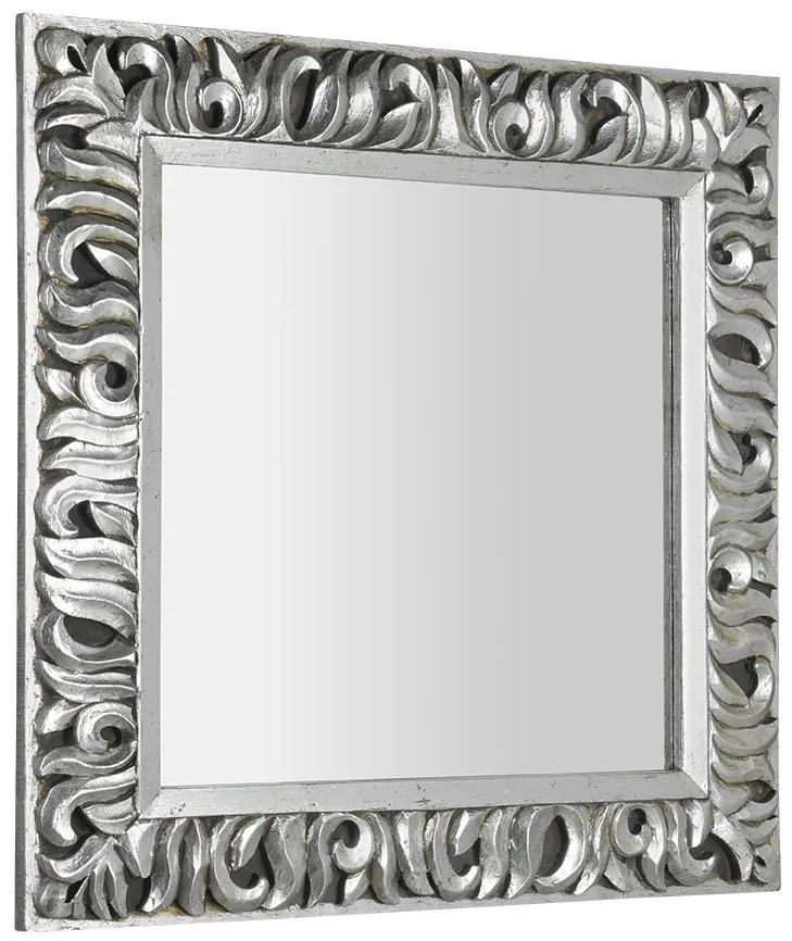 Sapho ZEEGRAS zrcadlo ve vyřezávaném rámu 90x90cm, stříbrná - IN401