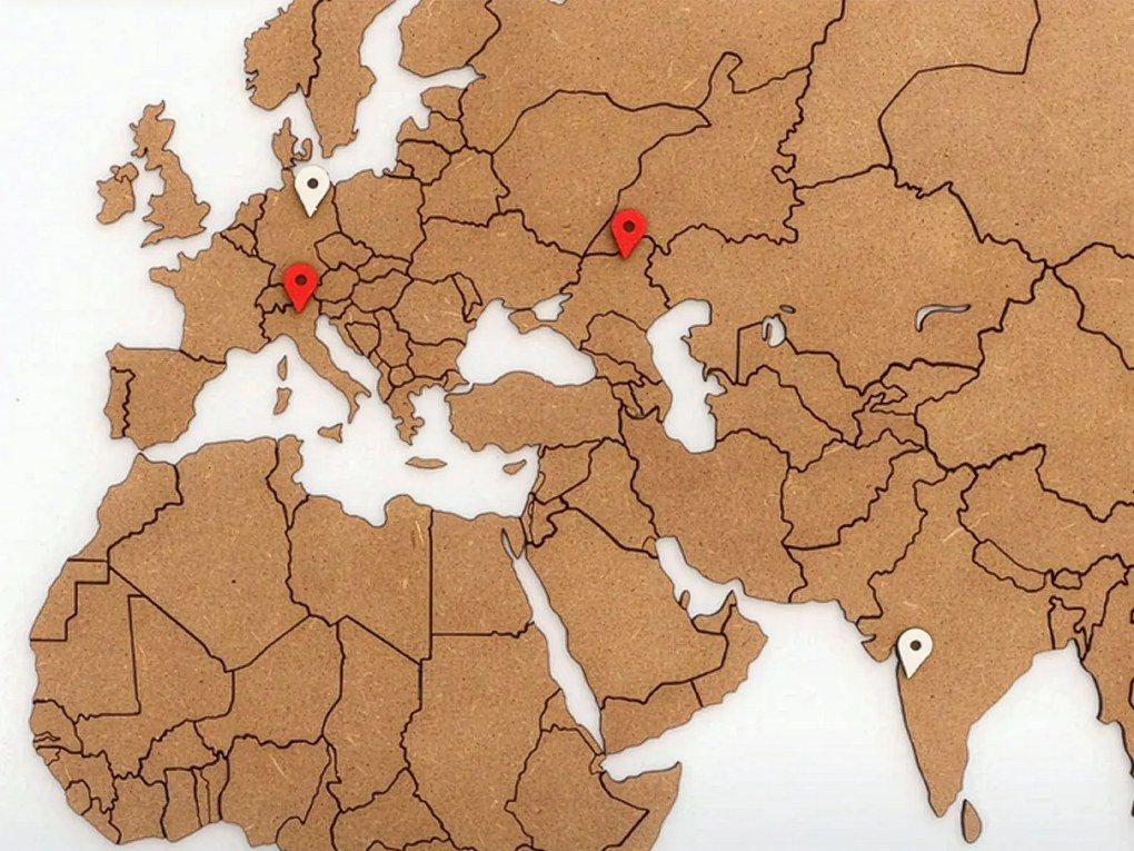 Dřevěná mapa světa True Puzzle Černá / 100 x 60 cm / Ne