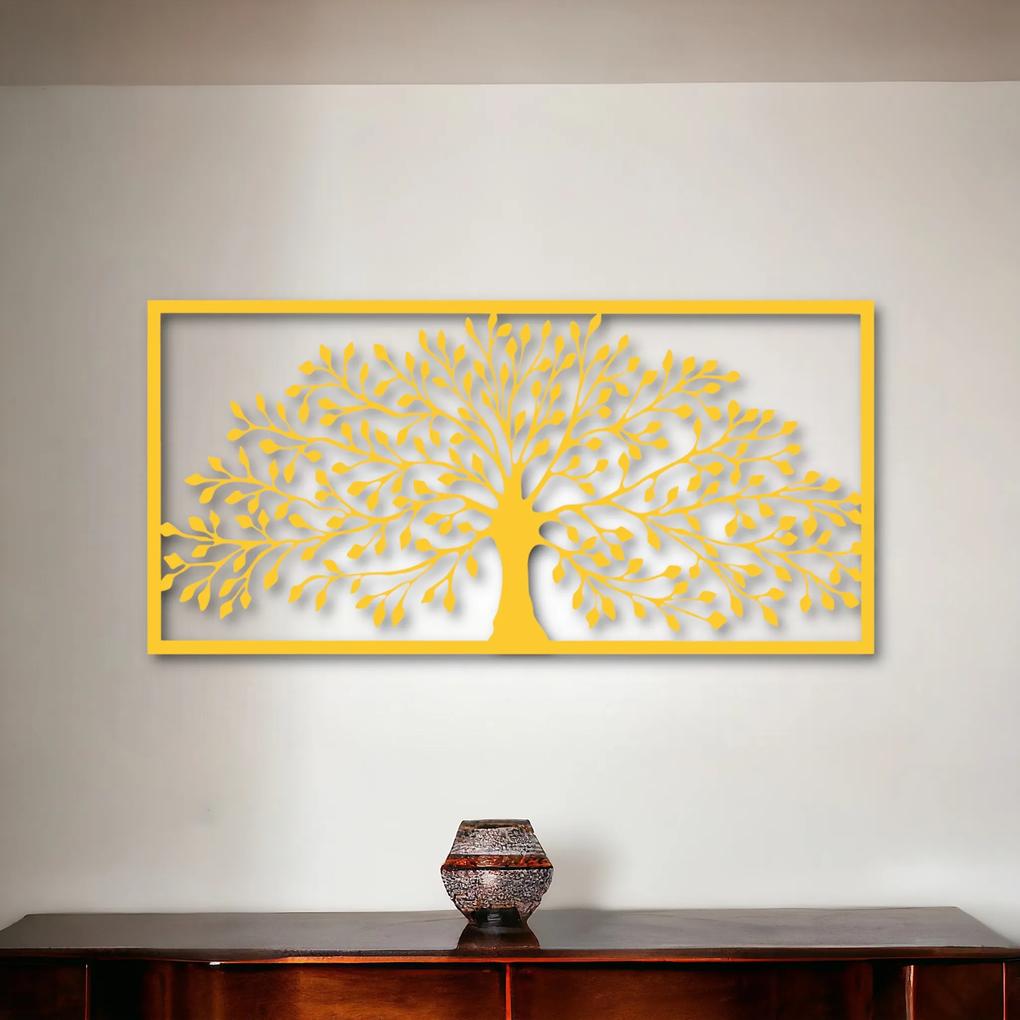 Strom života 10 - kovový obraz na zeď Velikost: 125cm, Barva: Yellow