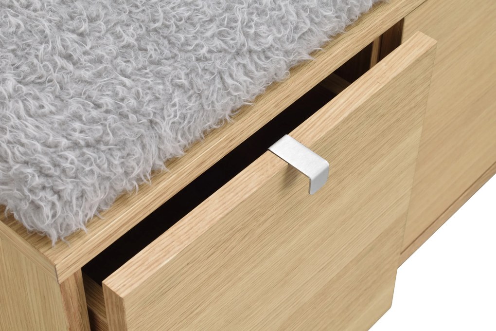 Rowico hnědá lavice s úložným prostorem CONFETTI a šedým sedákem 70 cm 103754