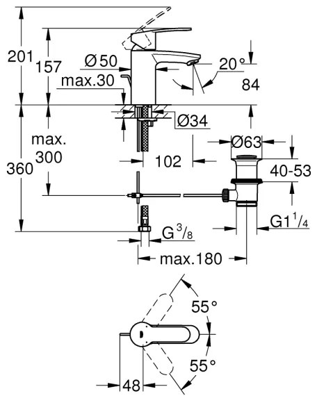 GROHE 3355220E - Umyvadlová baterie EUROSTYLE COSMOPOLITAN lesklý chrom