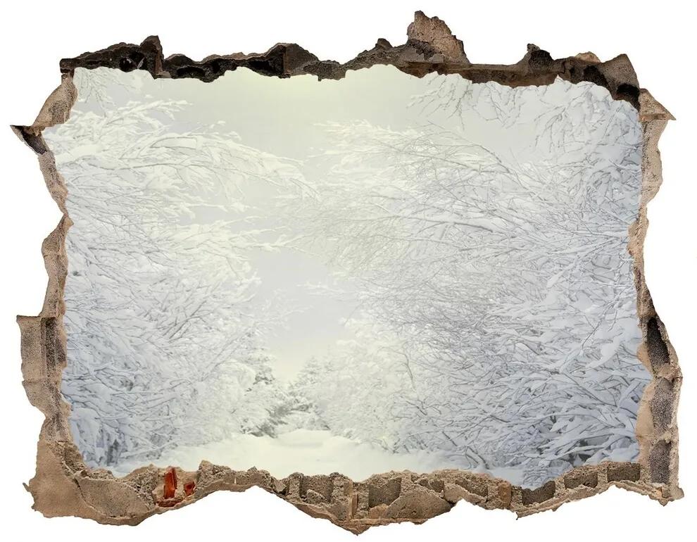Wallmuralia Samolepící nálepka Pěkný les zima 95x64 cm