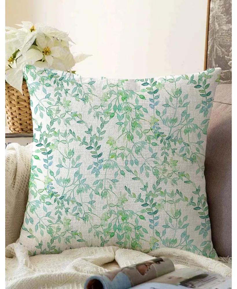 Béžovo-zelený povlak na polštář s příměsí bavlny Minimalist Cushion Covers Twiggy, 55 x 55 cm