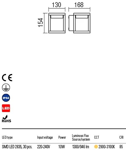 Redo Venkovní nástěnné svítidlo XIERA Barva: Hnědá