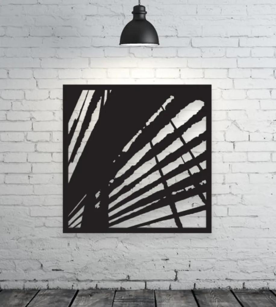 Stíny žaluzií - dřevěný obraz abstrakce na zeď od 2opice.cz Materiál: DUB SONOMA, Velikost (mm): 850 x 850