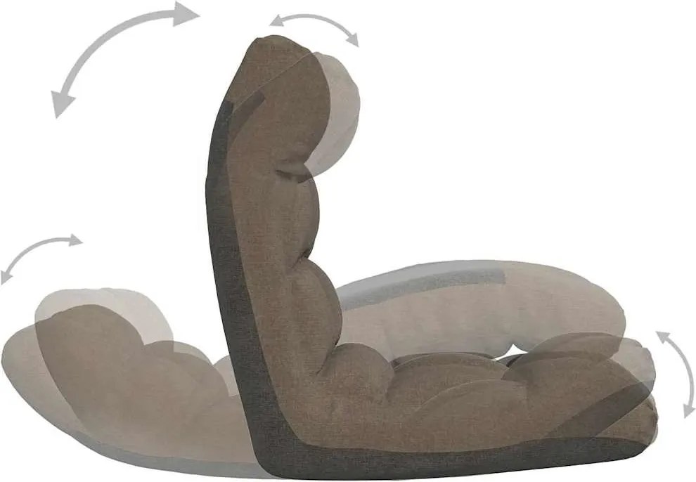Skládací lenoška na podlahu taupe textil 336593