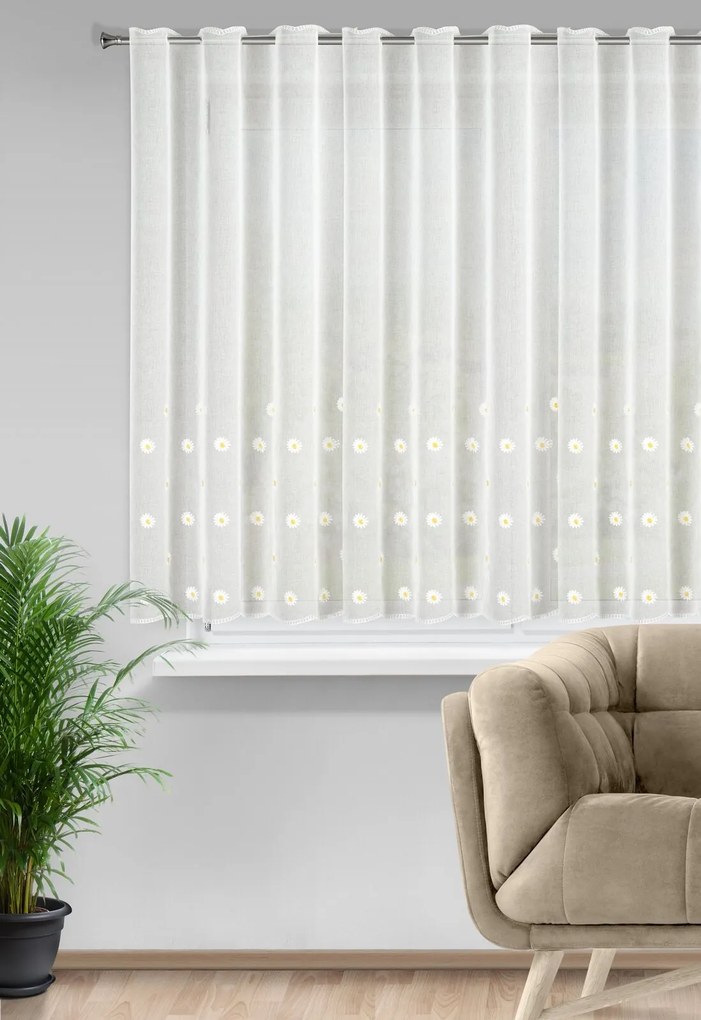 ZÁCLONA NA POUTKÁCH BELLIS 350X145 CM KVĚTY