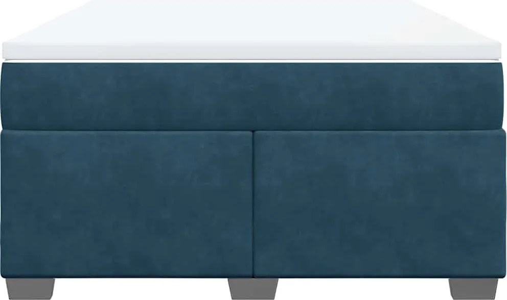 Box spring postel s matrací tmavě modrá 140x190 cm samet 3285285