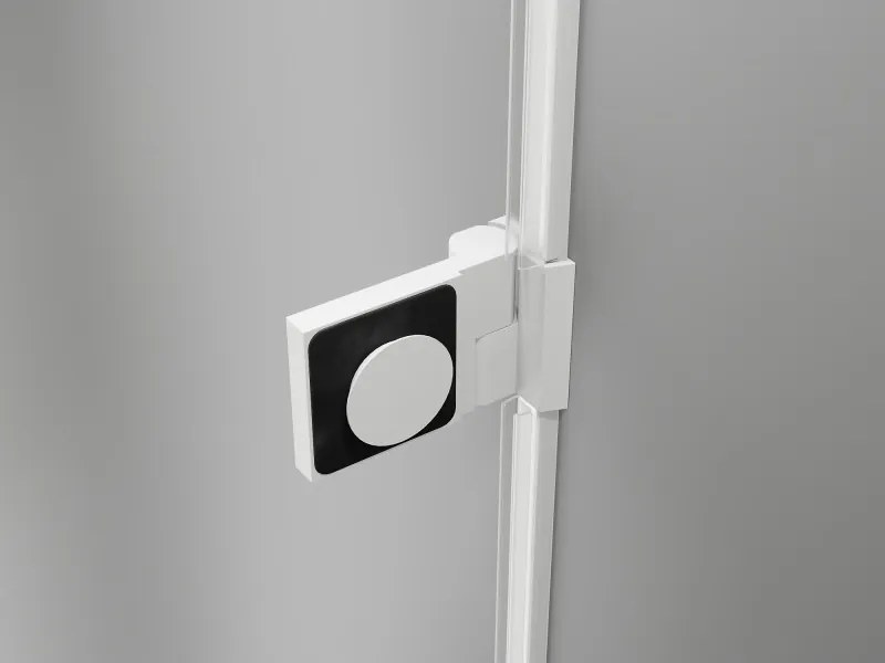 Mexen Lunar-B L, sklápěcí sprchový kout levý 90 x 70 cm, 8mm čiré sklo, bílý profil, 832L-090-070-20-00-L
