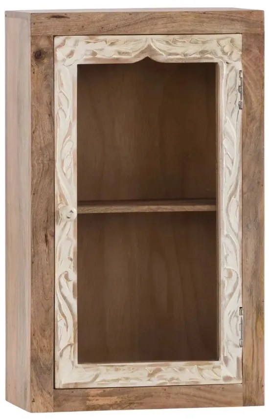 furniture-nabytek.cz - Masivní nástěnná skříňka Delmar z mangového dřeva, lakovaná, hnědá – 44×20×70 cm